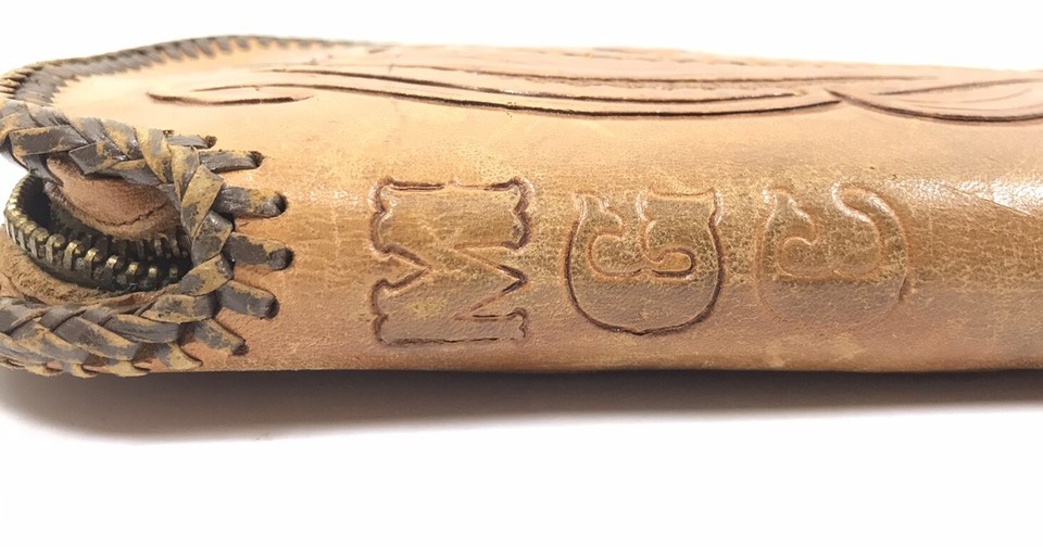 Tooled Leather And Wool Pistol Revolver Handgun Rug Bed See Photos 2673 ...