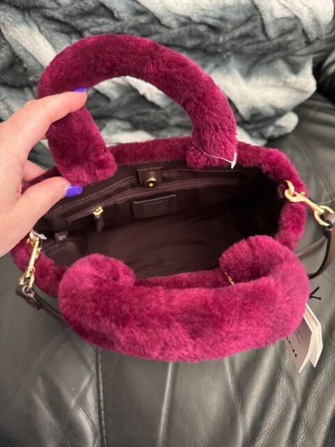 COACH Tote Handbag Fuchsia Signature Shearling Style CM177 New!!! | eBay