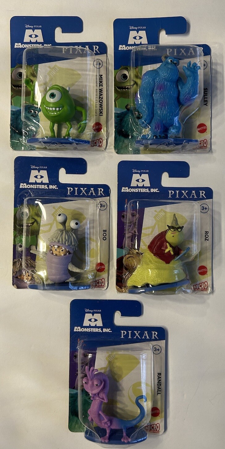 Pixar Monsters Inc Mattel Mini Figures Complete (5) Piece Set | eBay