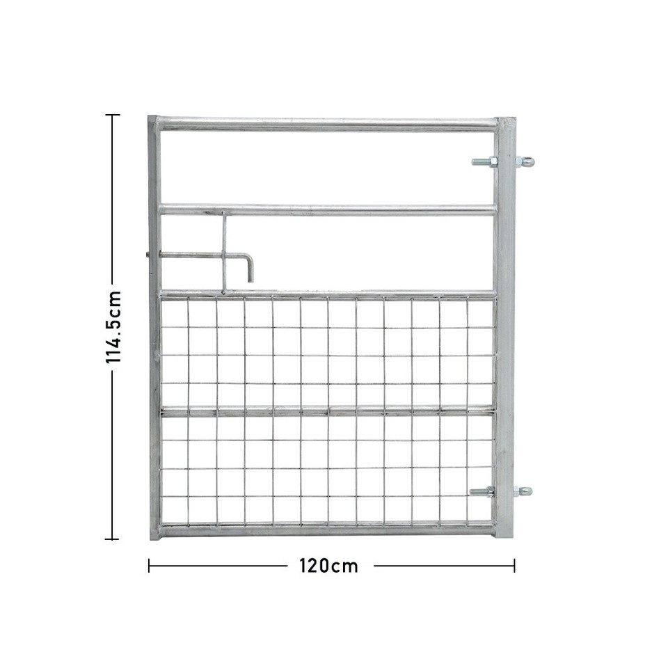 5 Bar Galvanised Metal Door Farm Entrance Security Gate Half Mesh Fence ...