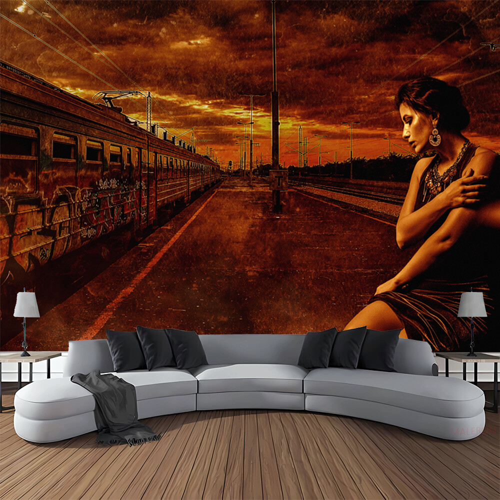 Large Medieval Retro Body Art Tapestry Wall Hanging Wall Art Backdrop ...