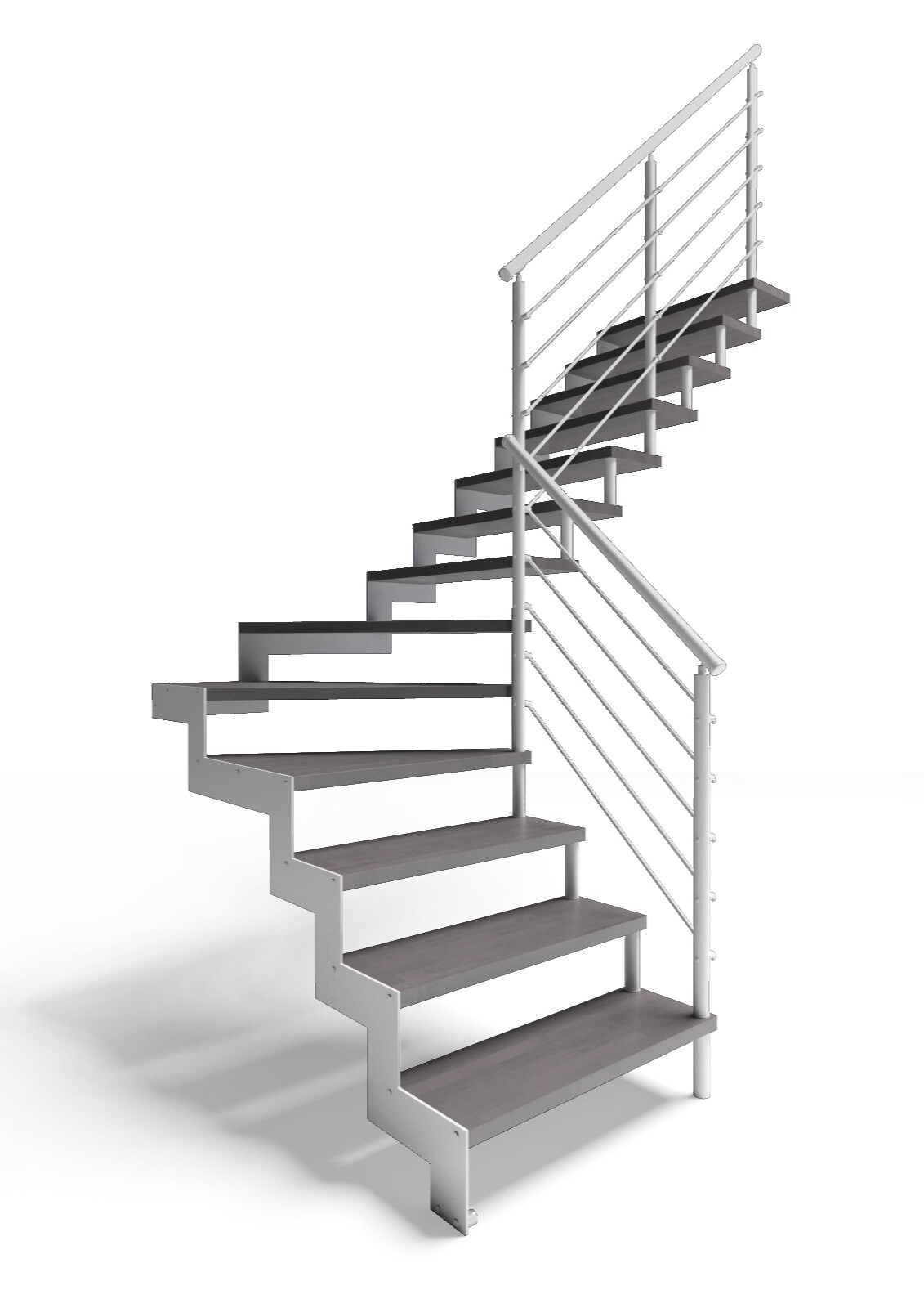 Indoor Straight Winder Staircase Stairs Kit One Side Z-Shape Steel ...