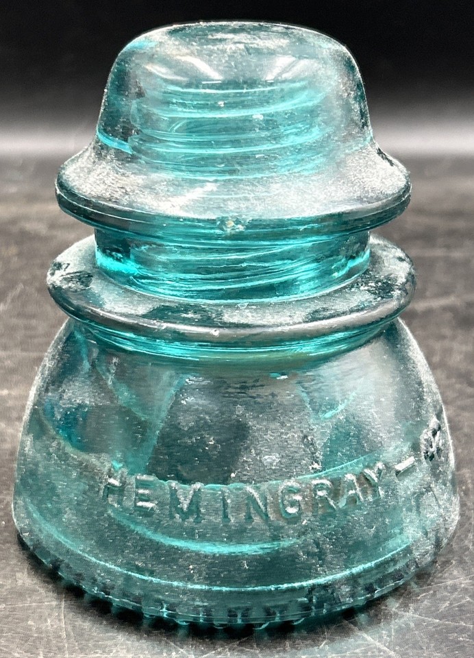 EH Lot Of 2 Vintage Hemingray-42 glass insulator Aqua/teal Color 1921 ...