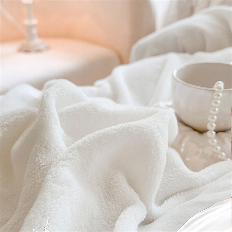 Bedding Set 4pcs Warm Milk Velvet Embroidery Duvet Cover Bed Skirt 2 ...