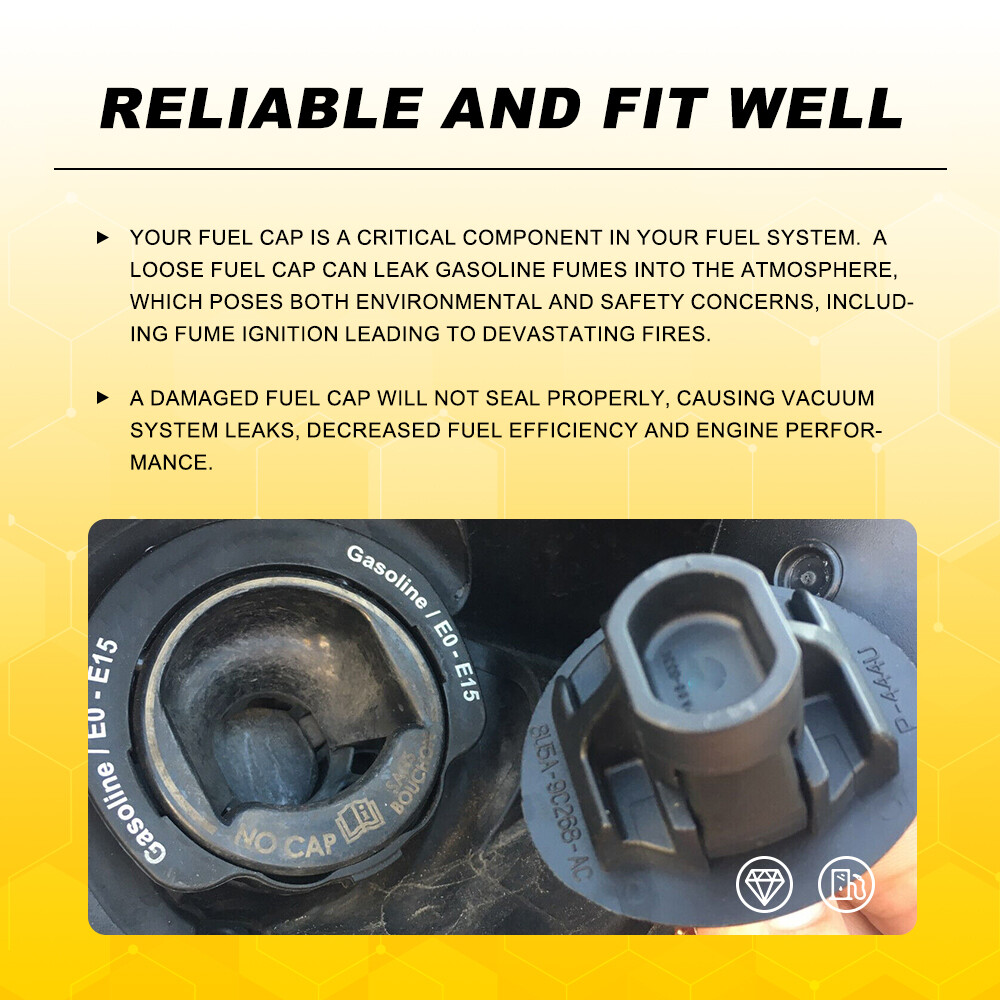 Locking Gas Cap Lock Fuel Cap w/Key 8U5Z-9C268-B Fits For Ford F-150 ...