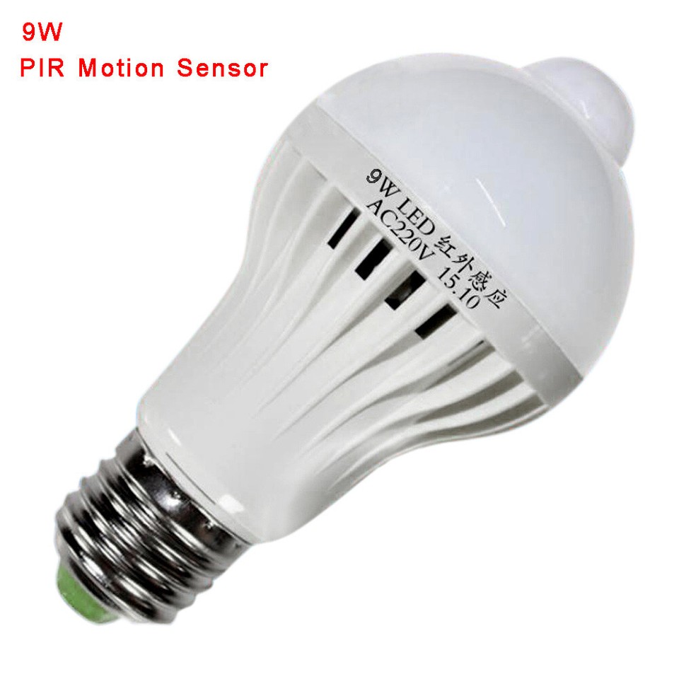 LED Globe Bulb Smart Sound PIR Motion Sensor Ball Light Corridor ...