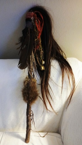 Native American Vintage Ceremonial Dancing Stick Powow Horse 5ail Fur ...
