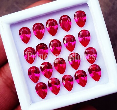 Natural Ruby Pear Shape Approx 7x5 MM Lot 20 Pcs Loose Gemstone ~ PR12 ...