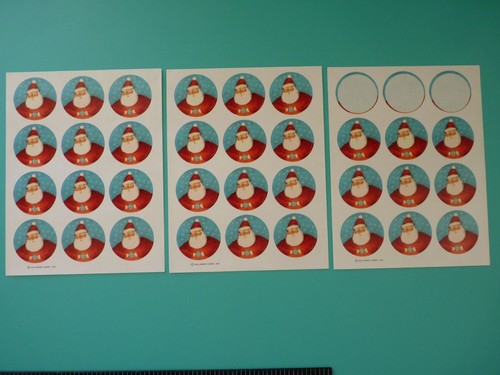 Vintage Hallmark Stickers SANTA CLAUS SEALS (3) Loose Sheets | eBay