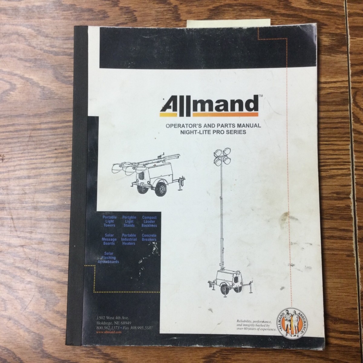 Allmand Light Tower Parts Manual | Shelly Lighting