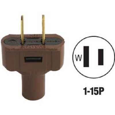 (30)-Do it 15A 125V 2-Wire 2-Pole Vinyl Electrical Cord Plug Brown C20 ...