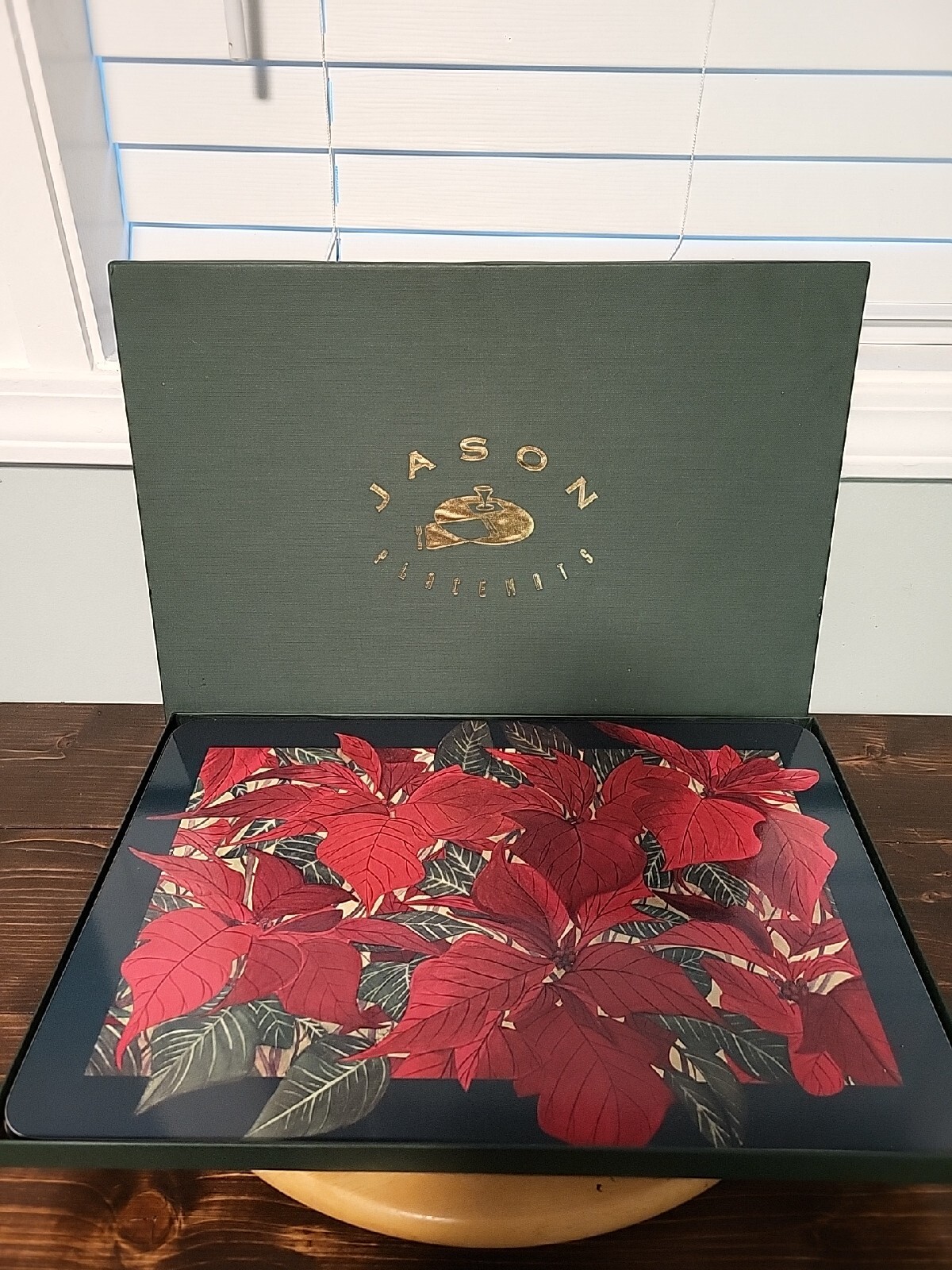 Vintage Jason 4 Placemats Cork Backing New Zealand Made Poinsettias ...