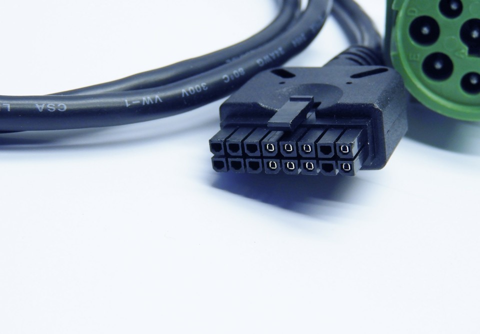 Green J1939 9-Pin Y Harness Cable Male/Female to ELD 9-pin Male Adapter ...