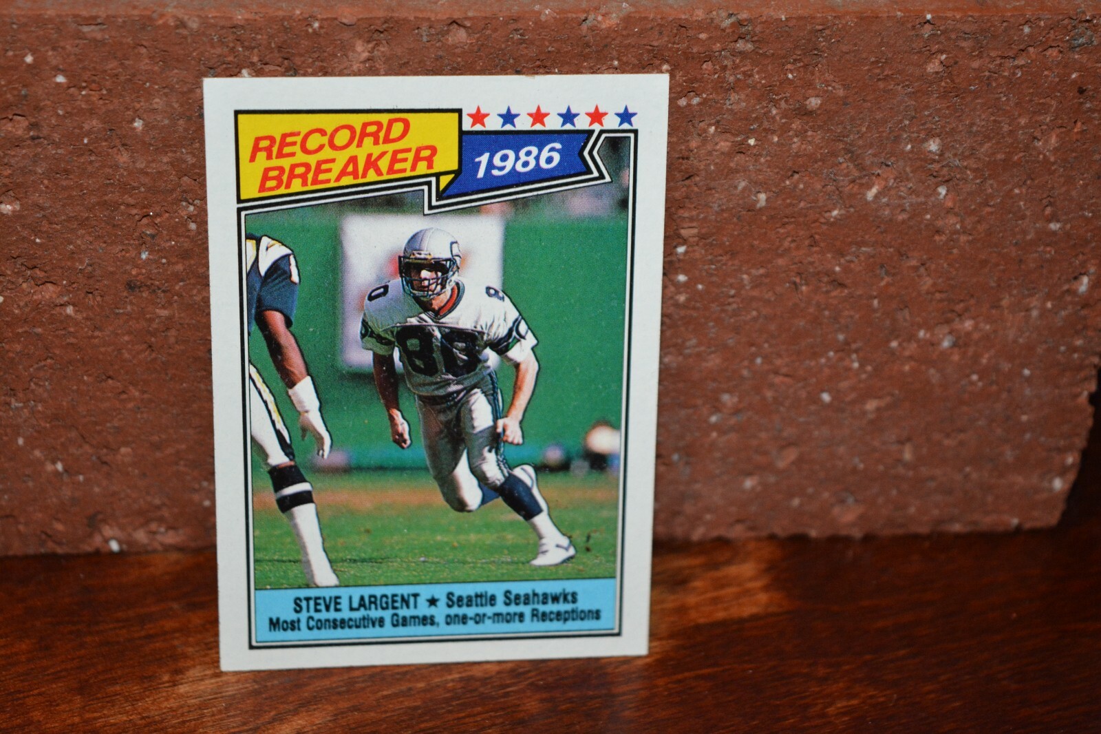 FOOTBALL SEATTLE SEAHAWKS STEVE LARGENT CARD TOPPS 1987 RECORD BREAKER ...