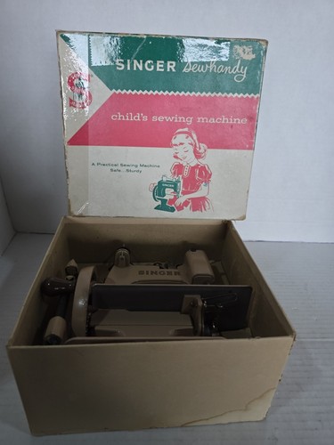 Singer Sewhandy Model 20 Childs Sewing Machine Beige Hand Crank Toy ...