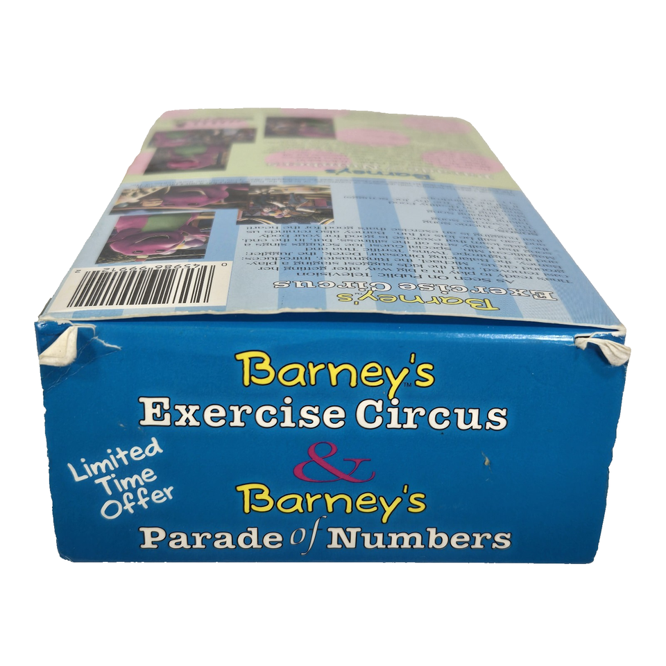 Barney Barney's Exercise Circus Parade Of Numbers VHS 1992 BONUS 2 PACK ...