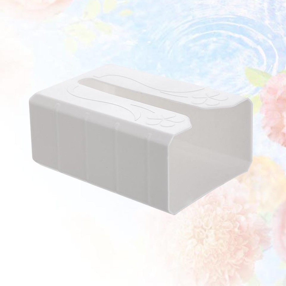 Reusable Kitchen Tissue Paper Box White Adhesive No Drilling Tissue ...