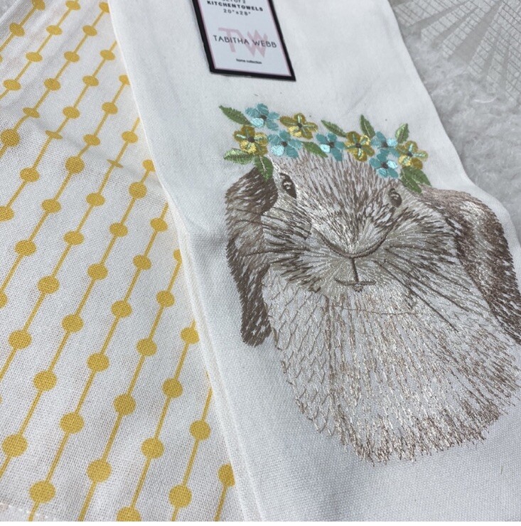 Spring Bunny Kitchen Towel Set Of Two By Tabitha Webb NWT | eBay