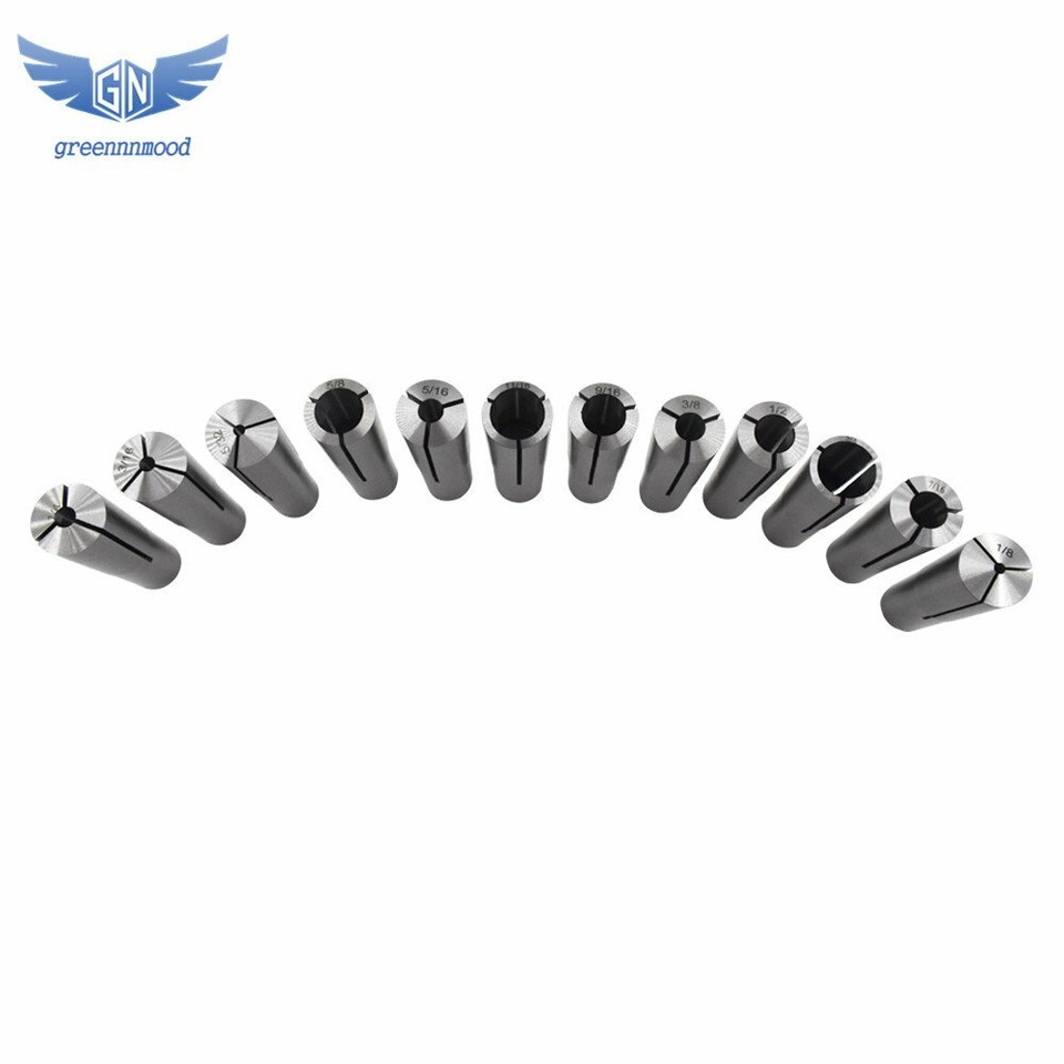 12 Pcs #3 Morse Taper Shank Collets 3MT MT3 1/8" - 3/4" Chuck Set | eBay