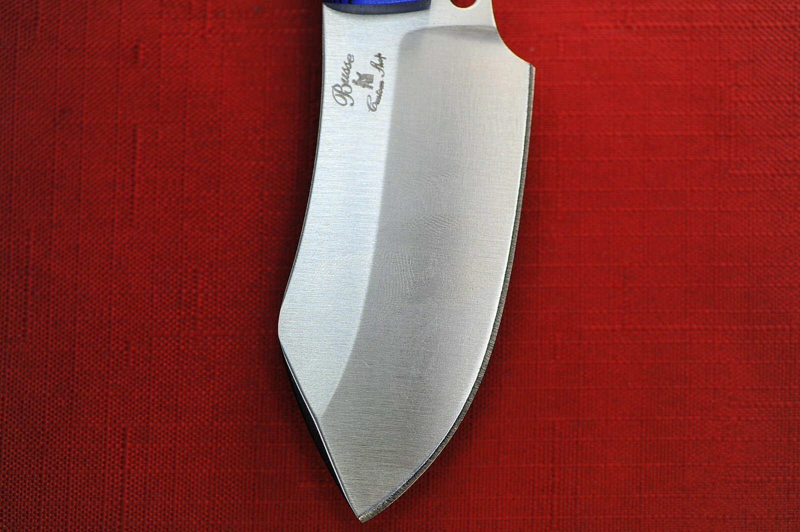 2017 Busse Custom Mini MUK .165" Satin Blade, Blue/Black G10 G-rexed ...