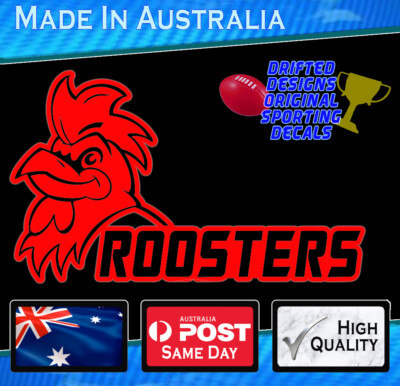 Roosters Decal Red original Artwork Rugby league sticker super ...