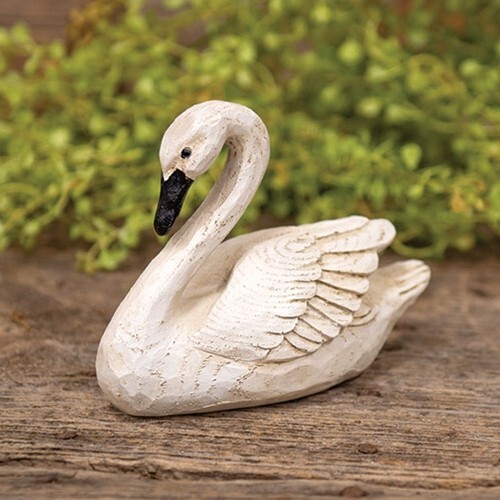 New Primitive Goose BENT NECK WHITE SWAN FIGURE Shelf Sitter 6" | eBay