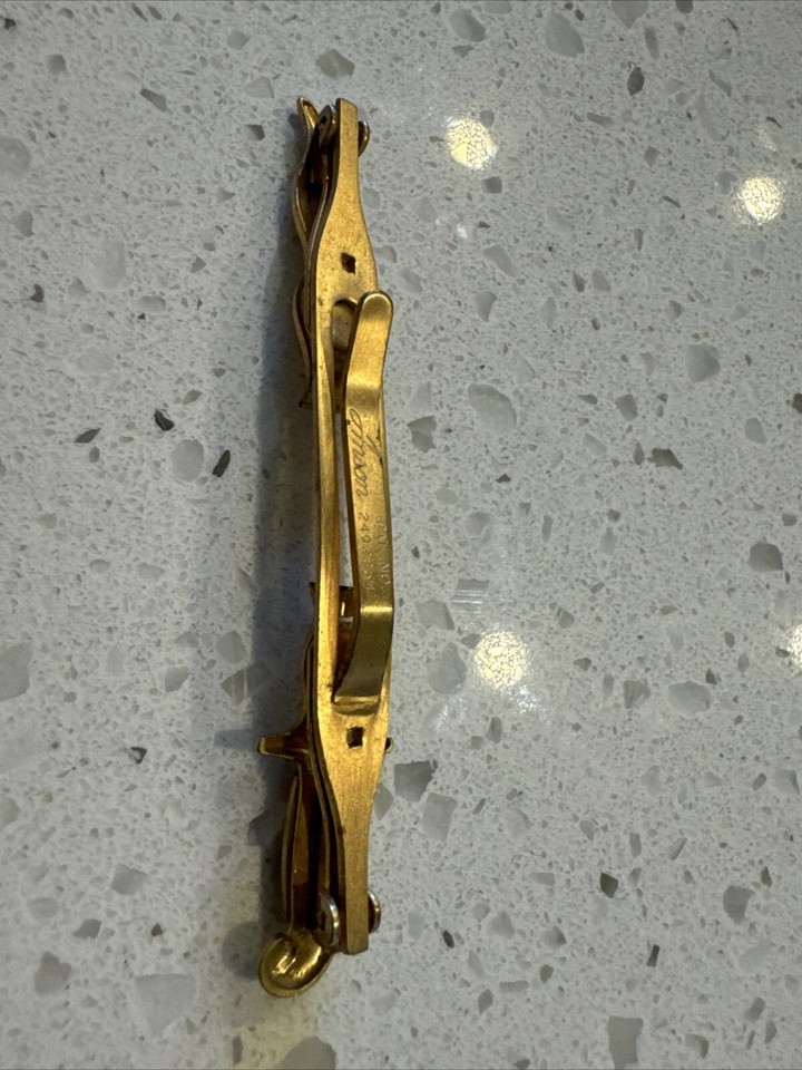 Vintage Anson Flamberge Sword Pierced Magic Tie Clasp Pin Clip Gold ...