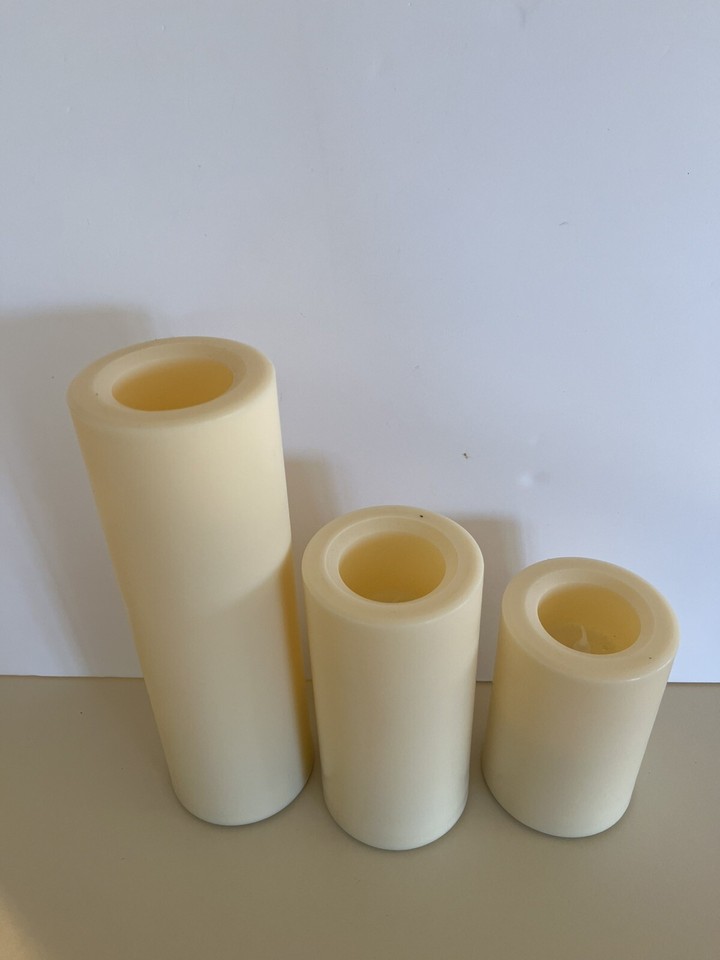 MerchSource Flameless Wax Scented Pillar Candle Flame Battery Operated ...