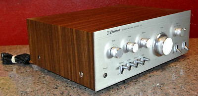 TESTED COMPLETE Emerson Stereo Pre - Main Amplifier Model A32 Woodgrain ...