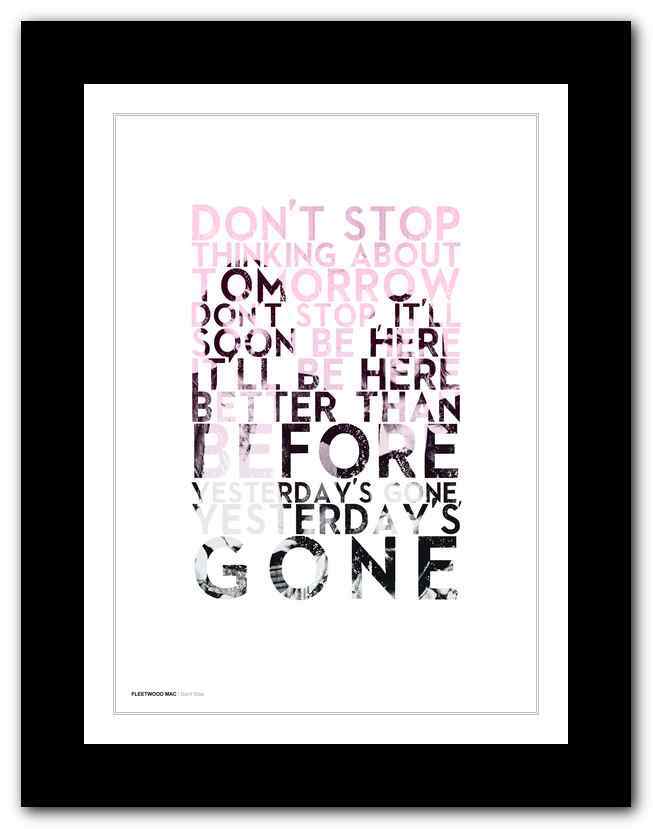 Fleetwood Mac Song Lyrics LANDSLIDE Wall Print | FLEETWOOD MAC