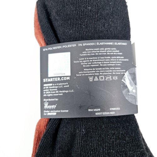 STARTER Mens Extended Quarter Socks Multicolor 5 pairs Cushion 6-12 NEW ...