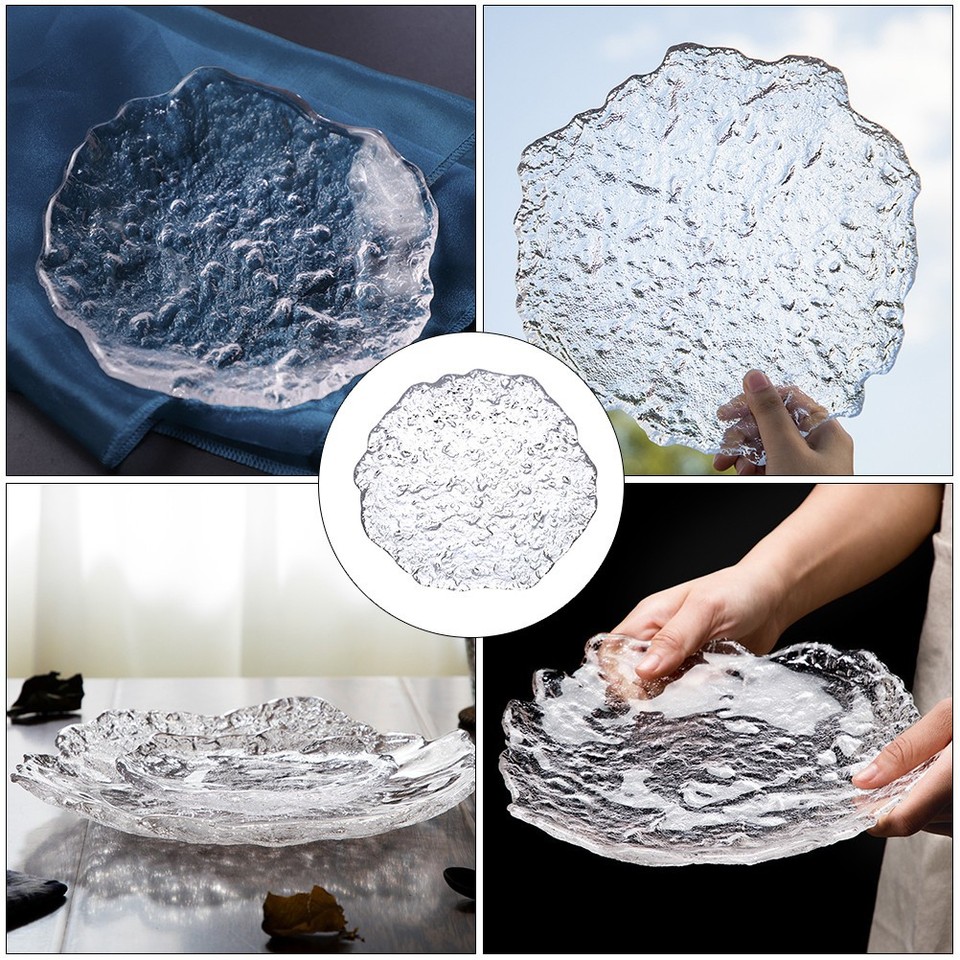 1Pc Creative Salad Plate Household Glass Dish Food Snack Serving Plate ...