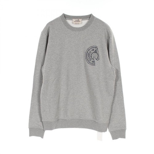 Hermes Crew de Sel Gray Cotton Sweatshirt Men’s S Vintage Pre-Owned ...