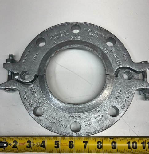 4" SPF F-3 Grooved Flange Adapter Ductile Iron Galvanized 300# PSI No ...