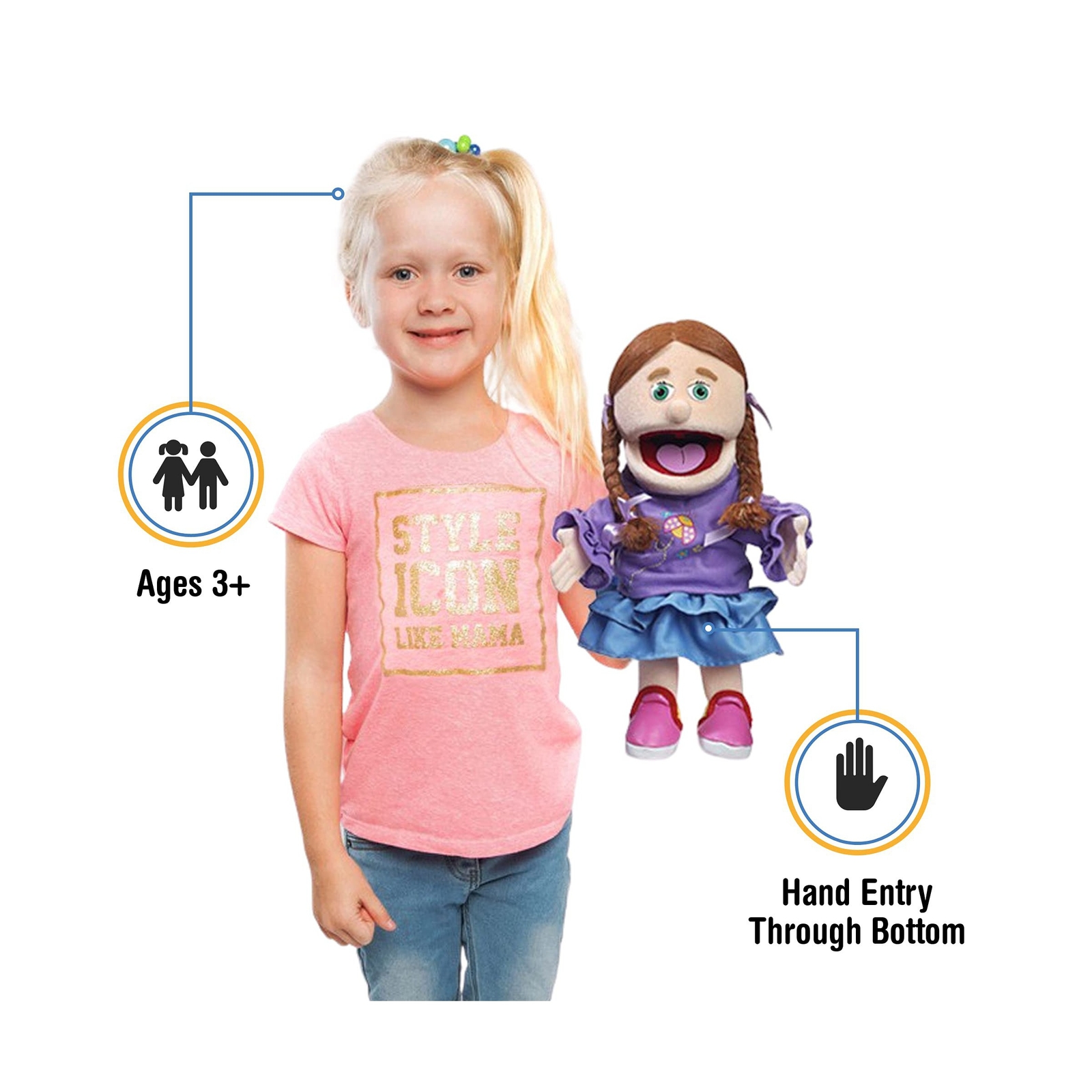 Silly+Puppets+14%E2%80%9D+Amy+Peach+Girl+Hand+Puppet+With+Tags for sale ...