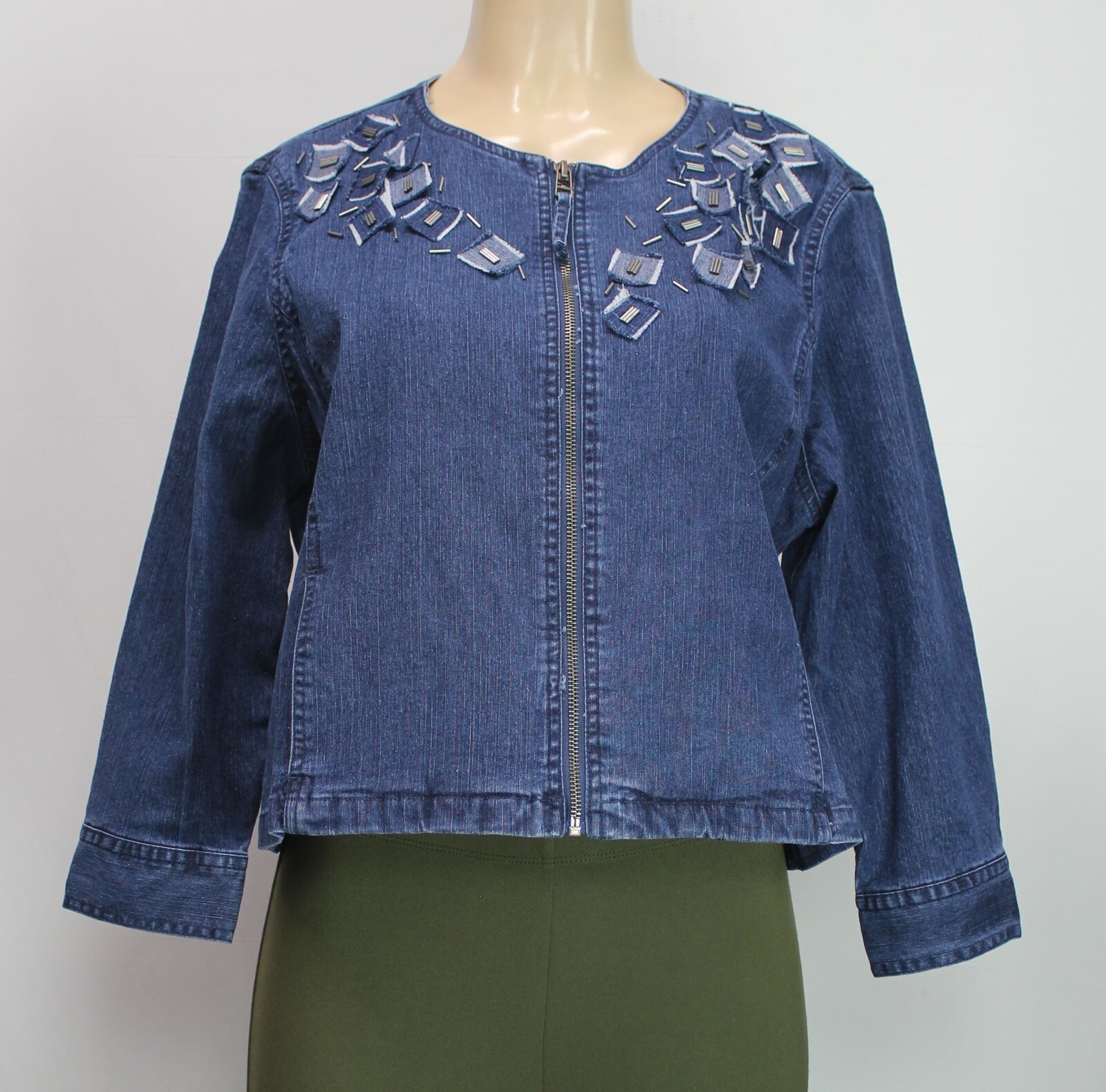 Ruby Rd Women's Jacket Stretch Denim Blue Petite Size… - Gem