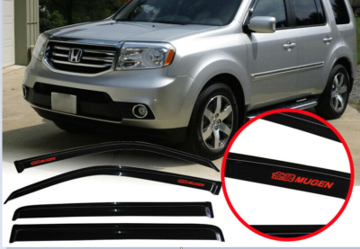 Fit 09-15 Honda Pilot Window Visor Rain Guard Vent Shade w/ Red Mug | eBay