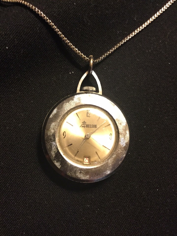 VINTAGE LADY NELSON SWISS MADE PENDANT WATCH WITH CHAIN As is | eBay