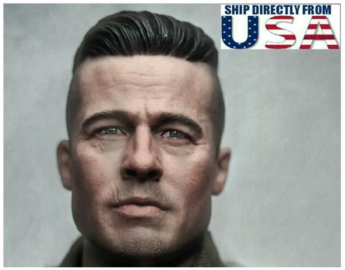 1/6 Brad Pitt Head Sculpt Fury Wardaddy For 12" Hot Toys Worldbox Male ...