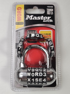 Master Lock Word & Number Combo Pad Lock 1534D New BLACK AND WHITE | eBay