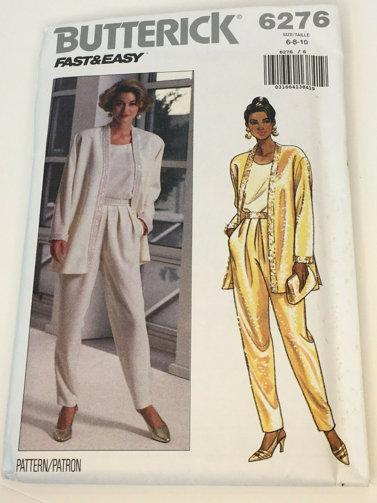 Butterick Sewing Pattern 6276 Evening Separates with Longer Jacket Pull ...