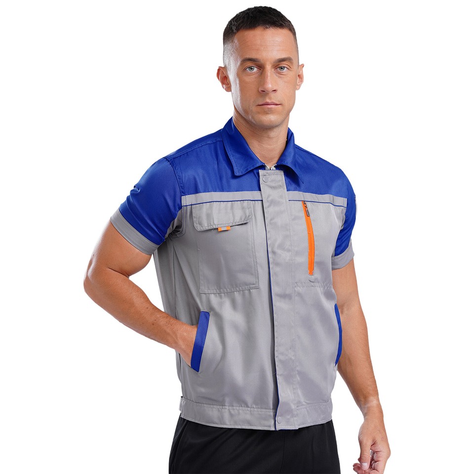 Mens Tops Mechanic Jacket With Pockets Shirt Engineering Workwear ...