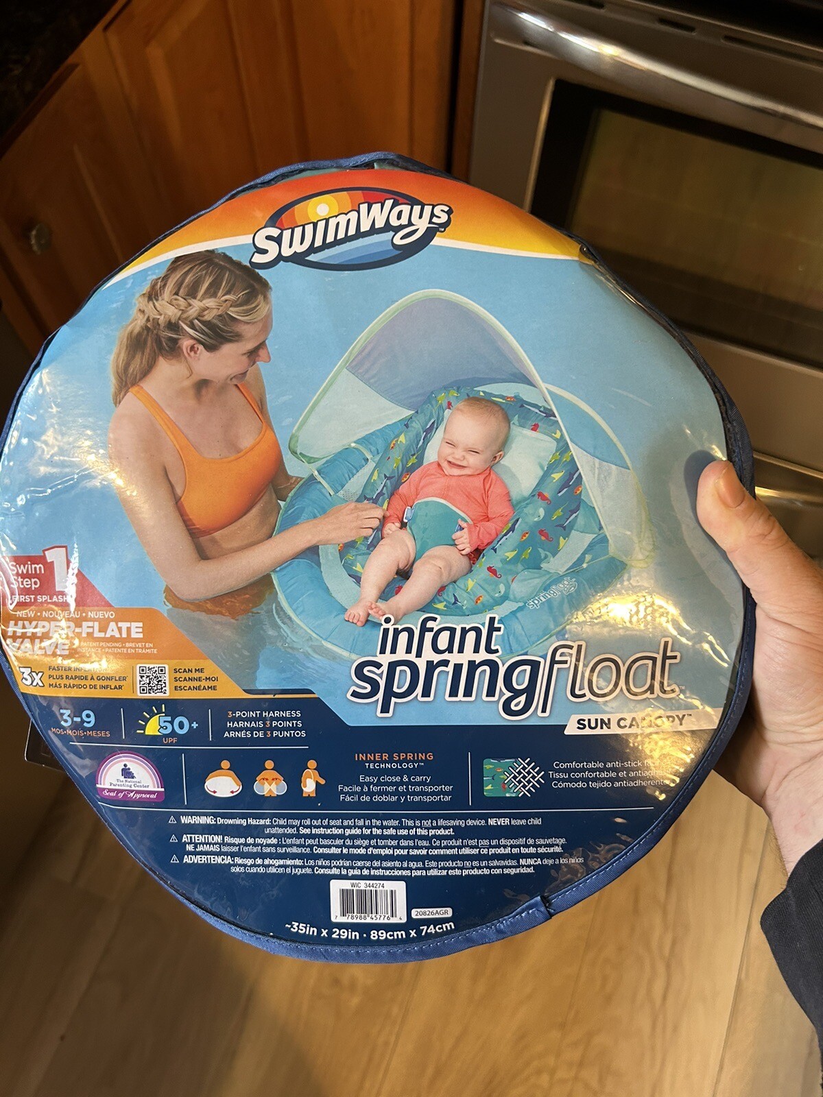 SwimWays First Splash Infant Spring Float With Canopy Step 1, 3-9 ...