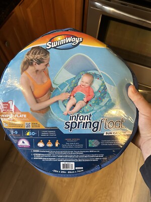 SwimWays First Splash Infant Spring Float With Canopy Step 1, 3-9 ...