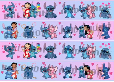 Cialda STITCH GIROTORTA Decorazione Torta Ostia Zucchero Fibra Vegetale ...