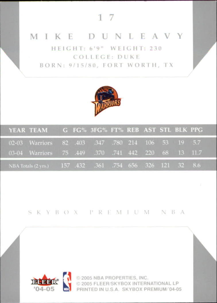 2004-05 Skybox Premium - #17 Mike Dunleavy Jr. for sale online | eBay