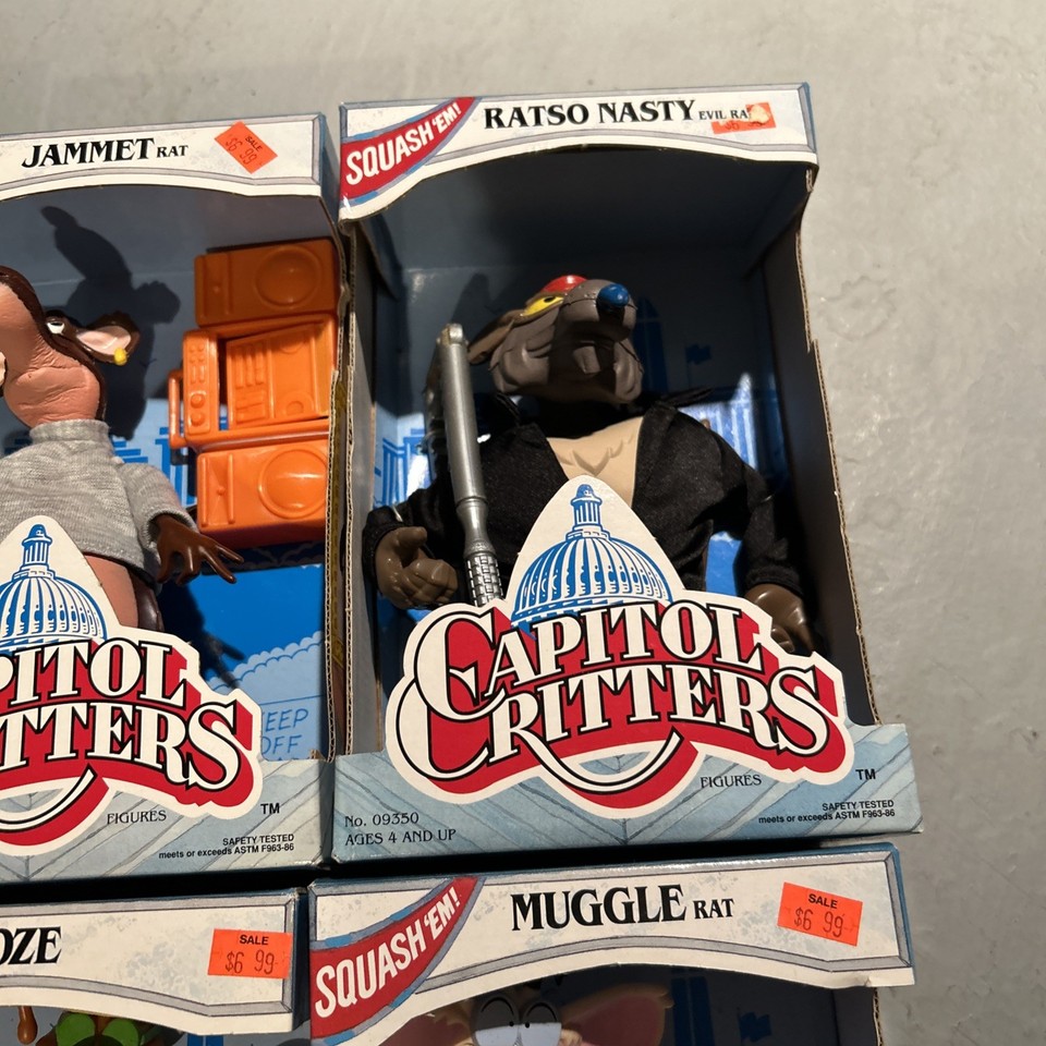 RARE -Complete Set of (6) 1992 Kenner CAPITOL CRITTERS Figures – SQUASH ‘EM – | eBay
