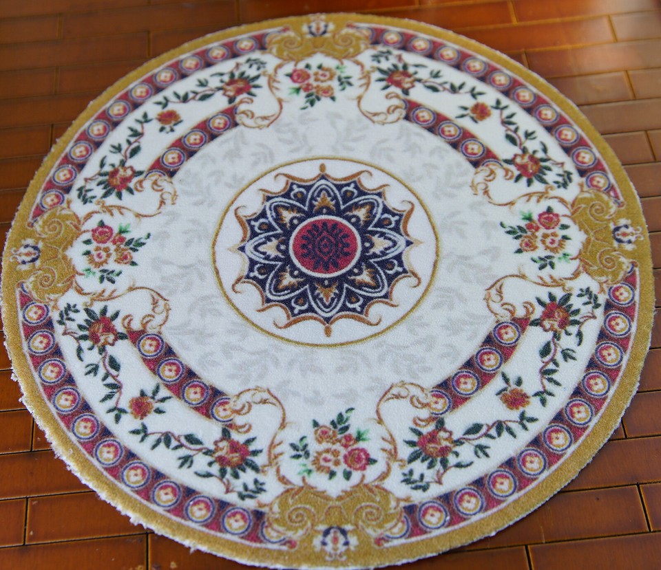 Dollhouse ROUND Classic French Theme Medallion Floral Miniature 1/12 ...