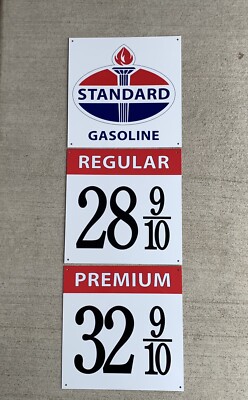 STANDARD Gasoline sign 3 piece vintage reproduction 1950s Prices Pump ...