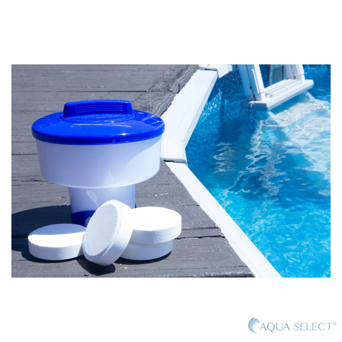 Aqua Select Swimming Pool Floating Chlorinator Hold 3 lb of 3" Chlorine ...